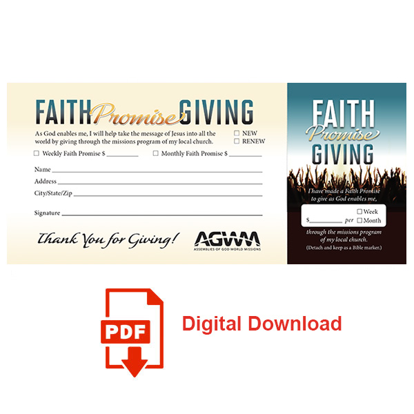 Download Generic Faith Promise Card English | AGWM